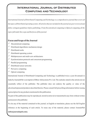 Distributed Computing and Technology Vol 2 Issue 2 | PDF