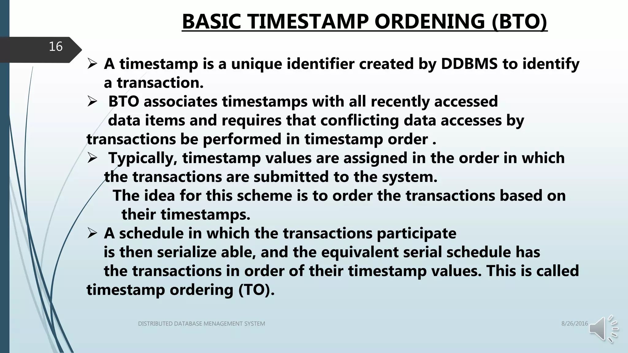 Distributed concurrency control | PPTX
