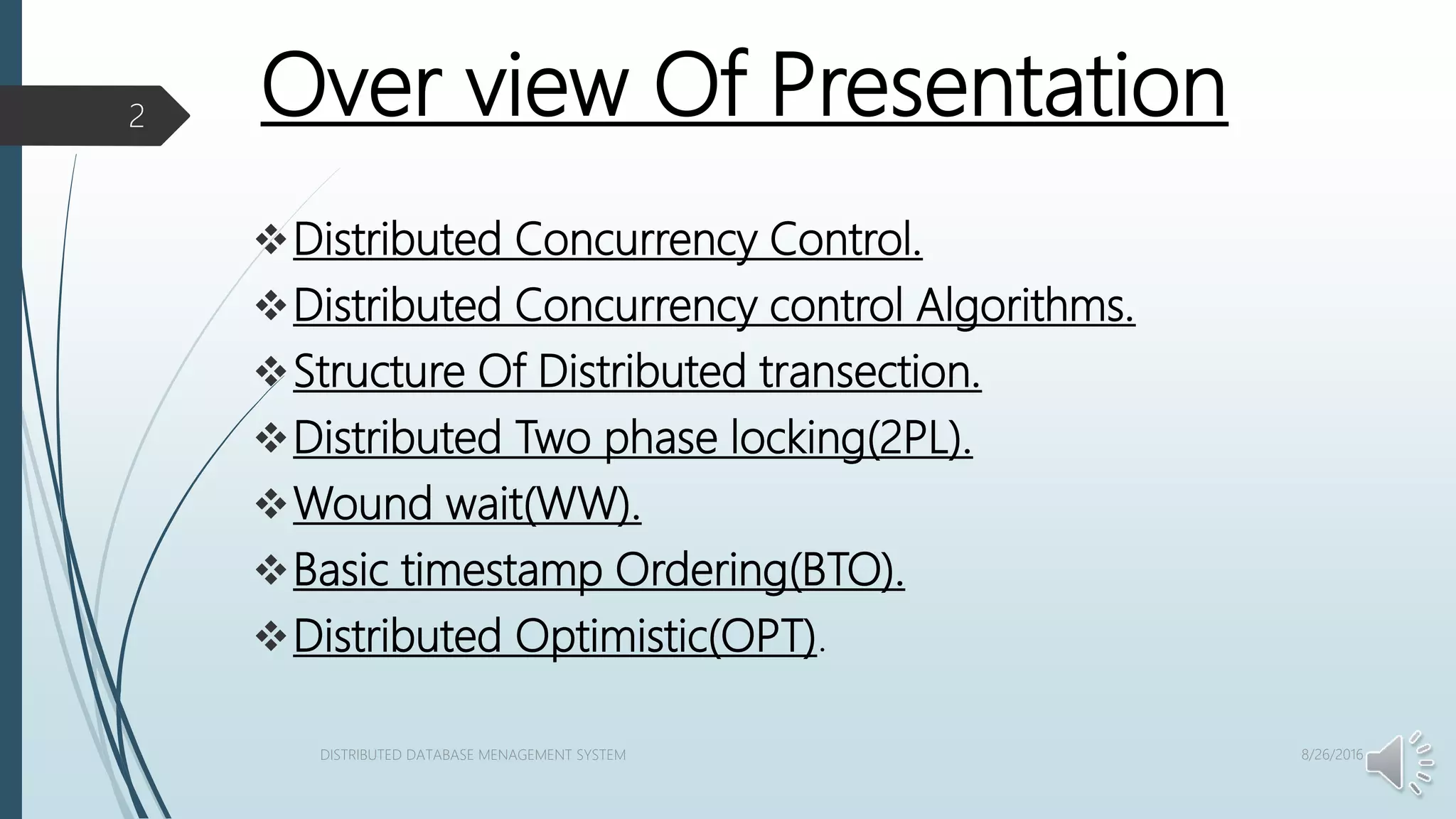 Distributed concurrency control | PPTX Distributed concurrency control | PPTX