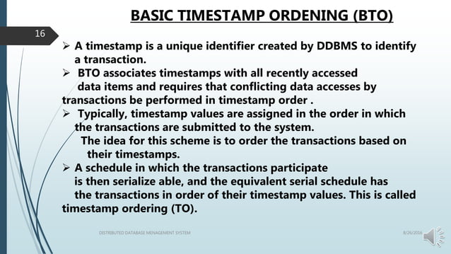 Distributed concurrency control | PPTX