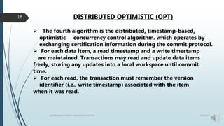 Distributed concurrency control | PPTX