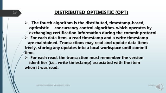 Distributed concurrency control | PPTX