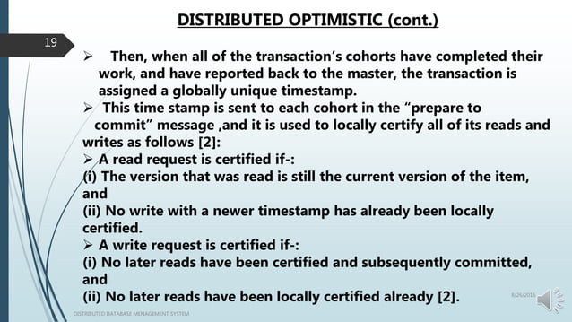 Distributed concurrency control | PPTX