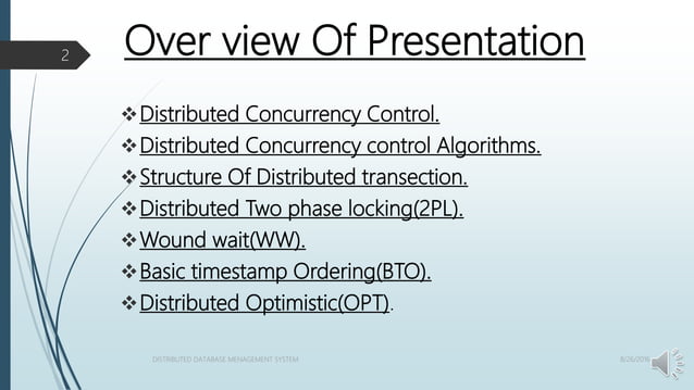Distributed concurrency control | PPTX