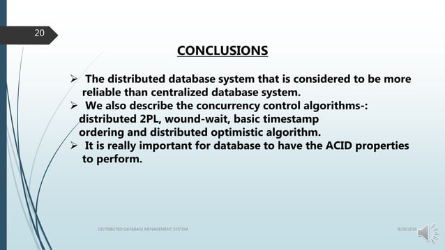 Distributed concurrency control | PPTX