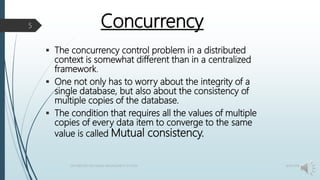Distributed concurrency control | PPTX