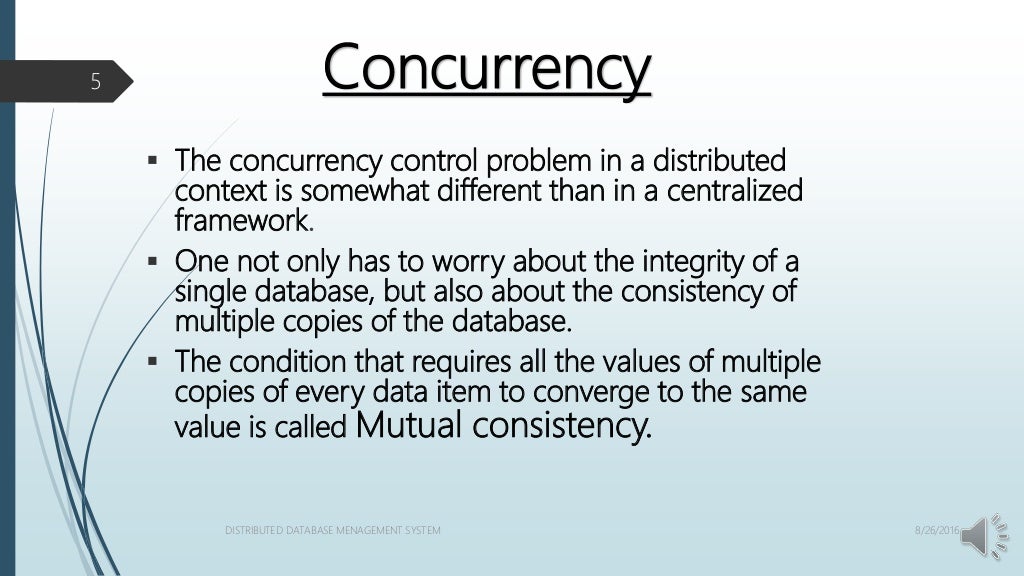 Distributed concurrency control Distributed concurrency control