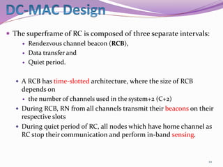 Distributed contention based mac protocol for cognitive radio | PPT