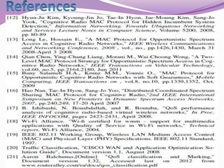 Distributed contention based mac protocol for cognitive radio | PPT