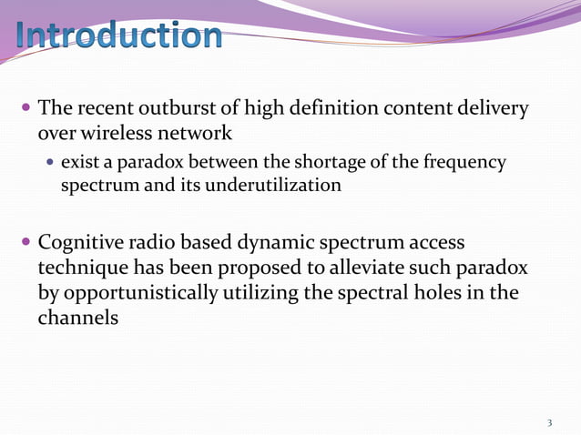 Distributed contention based mac protocol for cognitive radio | PPT