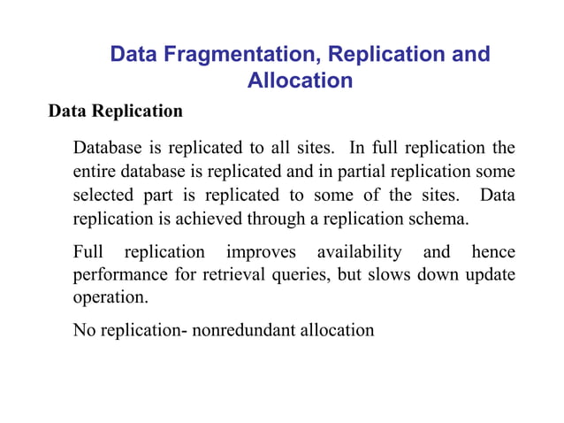 Distributed Database Management System Ppt