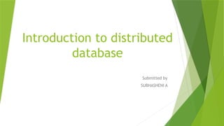 Introduction to Distributed Database with Concurrency control in ...