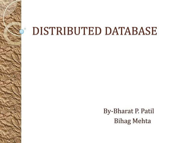 Distributed database | PPTX