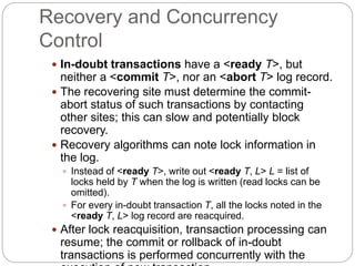 Distributed datababase Transaction and concurrency control | PPT