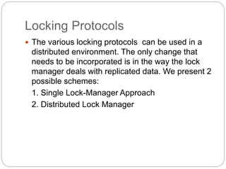 Distributed datababase Transaction and concurrency control | PPT
