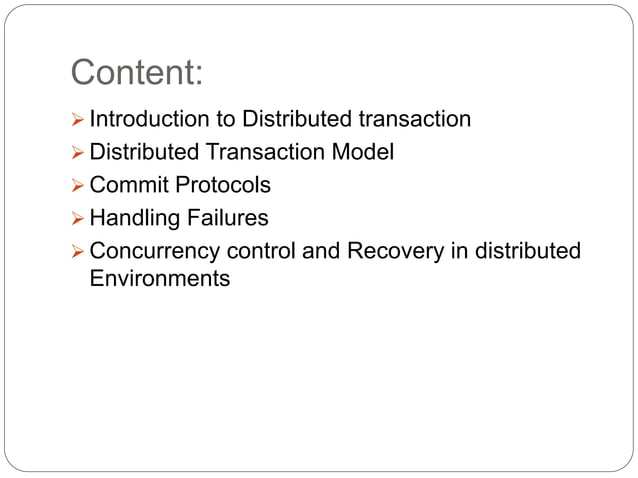 Distributed Datababase Transaction And Concurrency Control Ppt