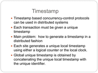 Distributed datababase Transaction and concurrency control | PPT