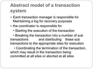 Distributed datababase Transaction and concurrency control | PPT