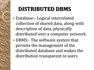 Distributed dbms | PPT