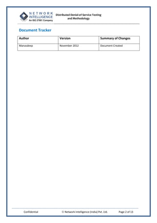 Distributed Denial of Service (DDos) Testing Methodology | PDF ...