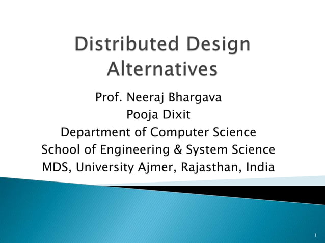 Distributed design alternatives | PPTX