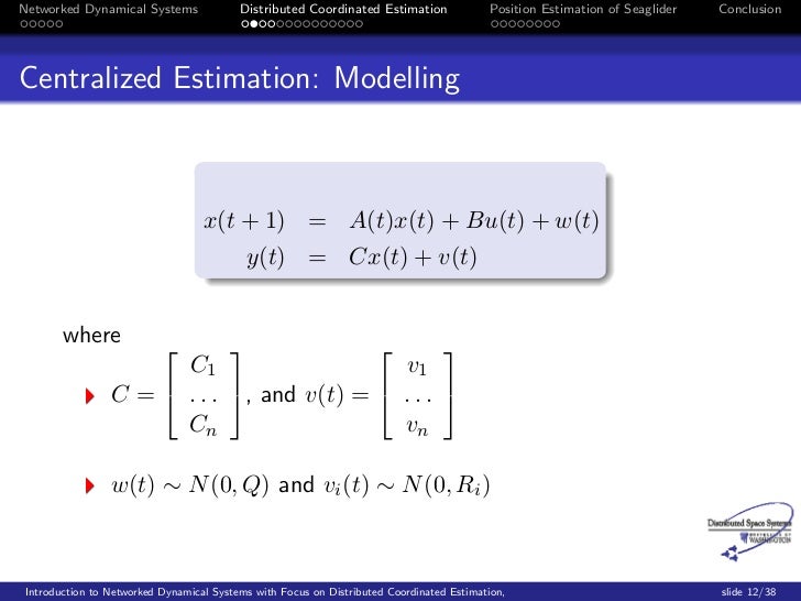 Introduction to Networked Dynamical Systems with focus on Distributed…
