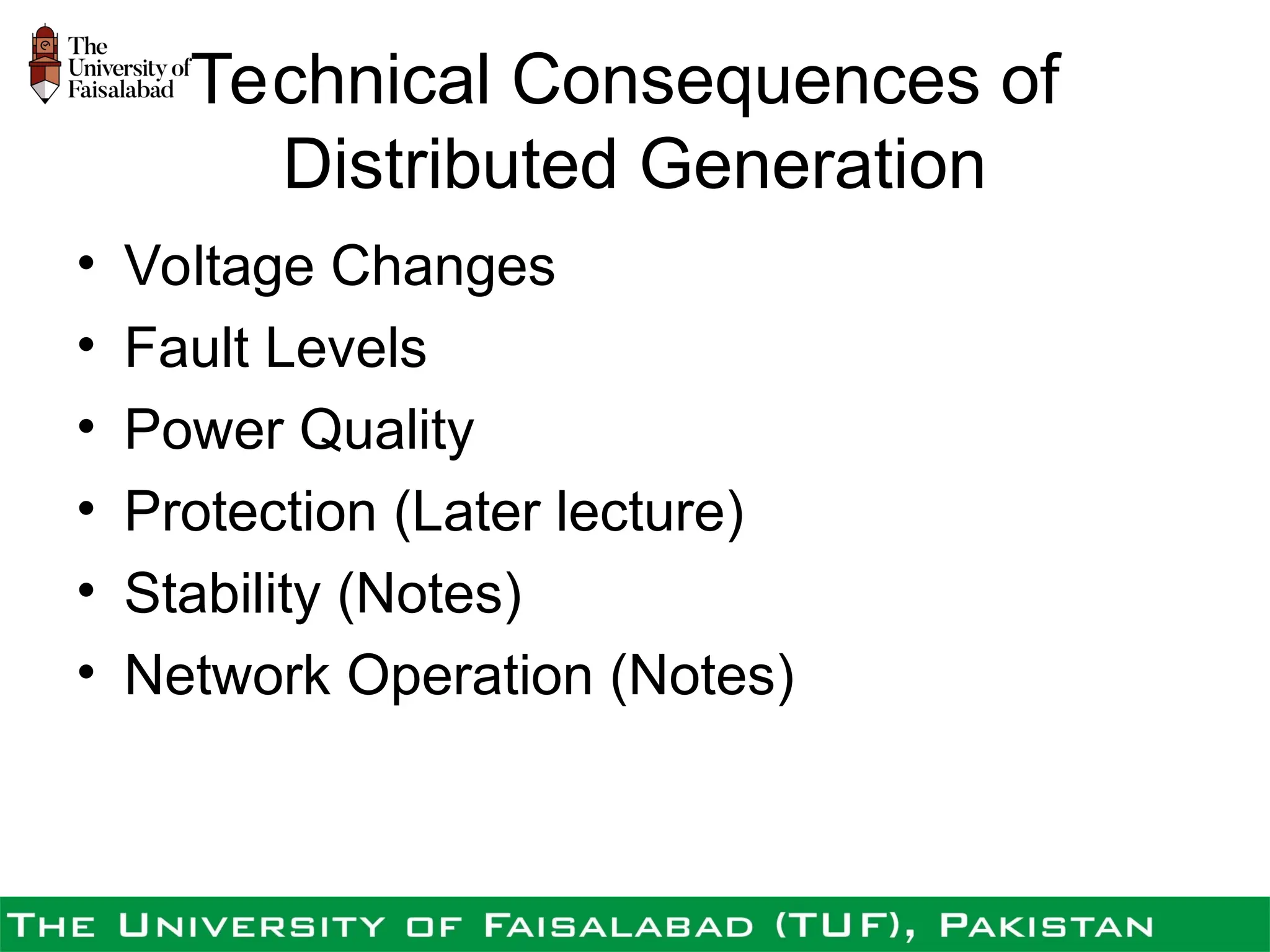 Distributed Generation Consequences Slides Ppt