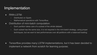 Distributed implementation of a lstm on spark and tensorflow | PDF