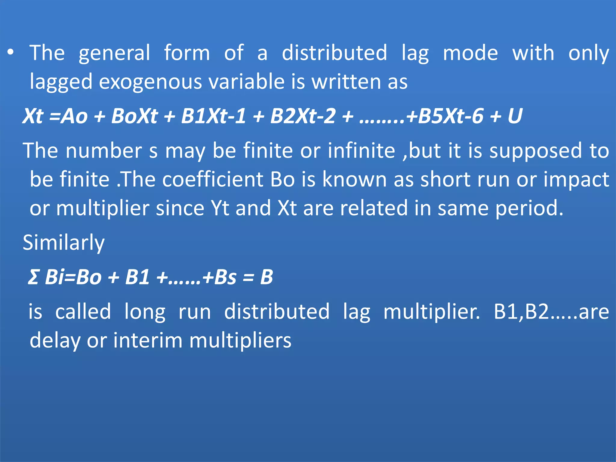 Distributed lag model | PPTX | Physics | Science