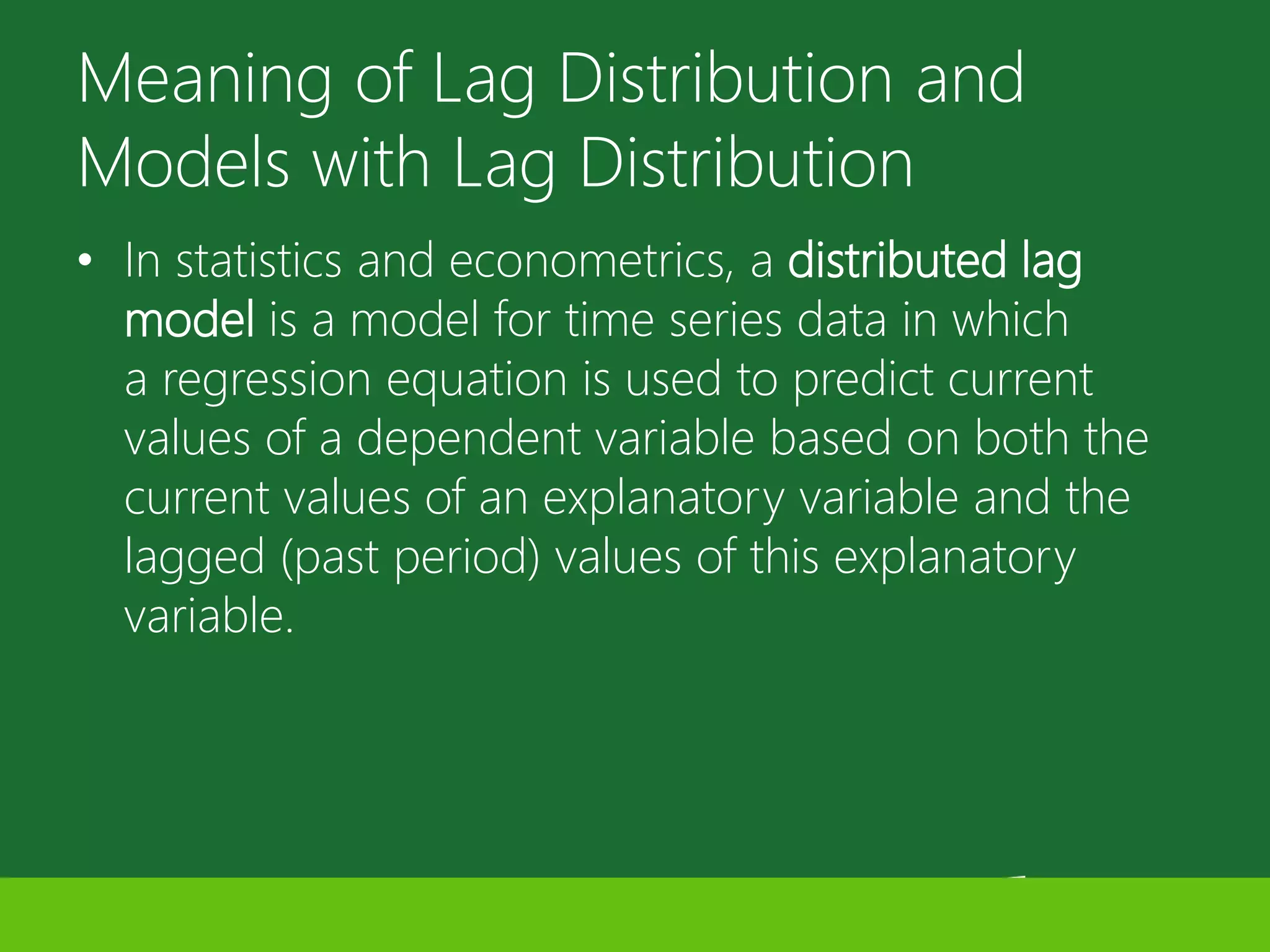 Distributed lag model | PPTX | Physics | Science