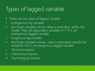 Distributed lag model | PPTX | Physics | Science