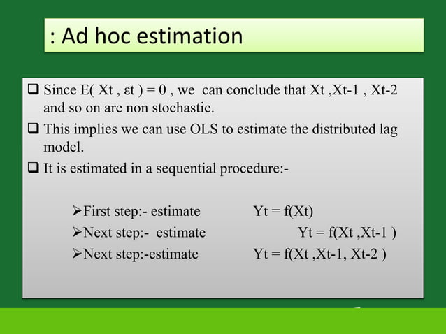 Distributed lag model | PPTX | Physics | Science