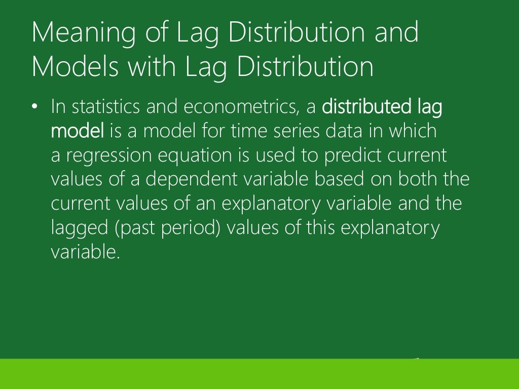 Distributed Lag Model distributed-lag-model