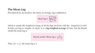 Distributed lag model koyck | PPTX