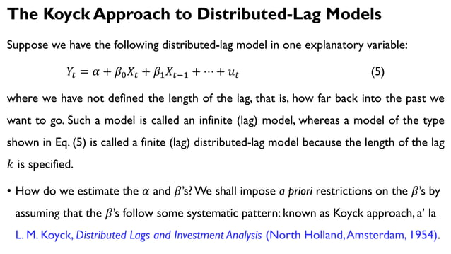 Distributed lag model koyck | PPTX | Business Banking & Finance | Business