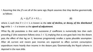 Distributed lag model koyck | PPTX