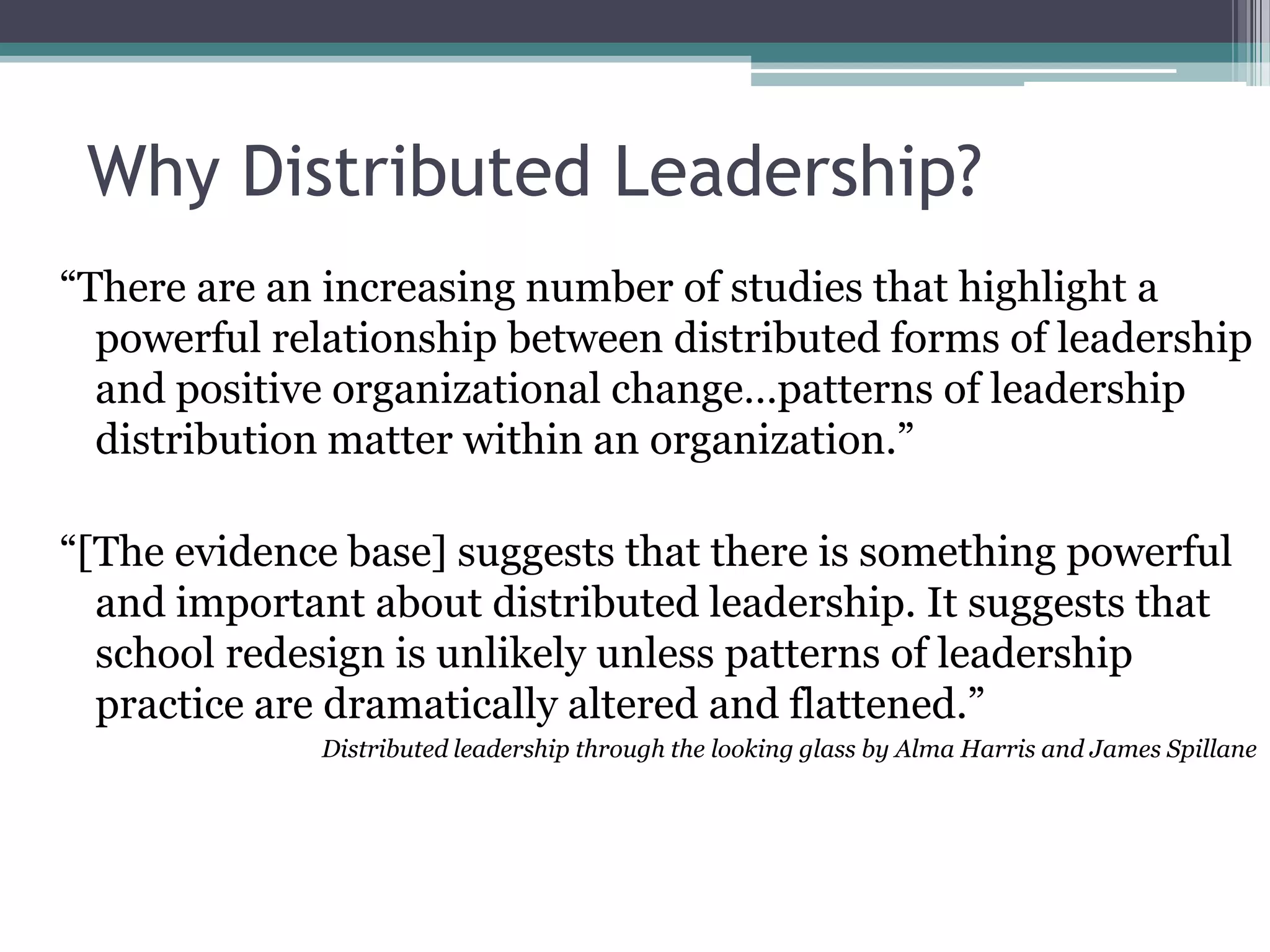 Distributed leadershi facilitation | PPT