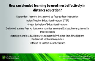 Distributed learning at the university of saskatchewan | PPT