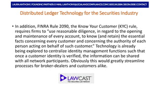 Distributed Ledger Technology for the Securities Industry | PPTX | Stocks and Bonds | Personal ...