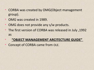 Distributed objects & components of corba | PPT