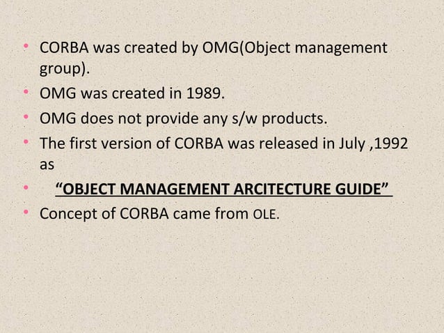 Distributed Objects And Components Of Corba Ppt