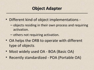 Distributed objects & components of corba | PPT | Programming Languages | Computing