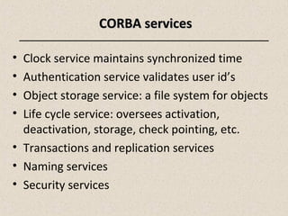 Distributed objects & components of corba | PPT | Programming Languages | Computing