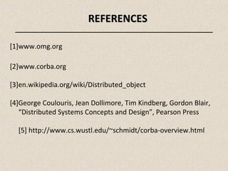 Distributed objects & components of corba | PPT | Programming Languages | Computing