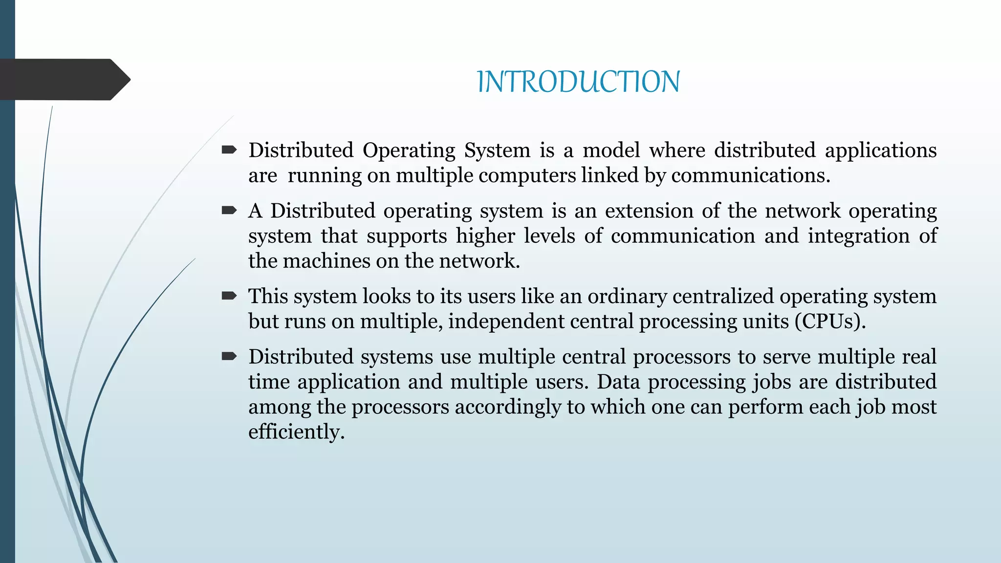 Distributed Operating System Pptx Operating Systems Computer Software And Applications