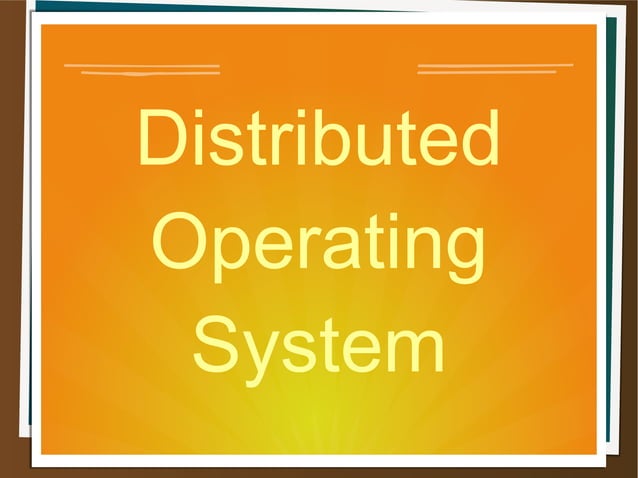Distributed operating system(os) | ODP