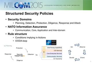 Distributed Security Policies for Service-Oriented Architectures over Tactical Networks | PPTX