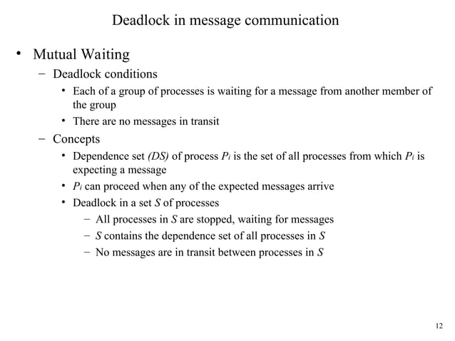 Distributed process management Distributed deadlock.ppt