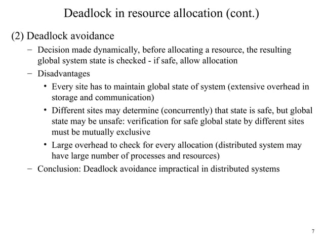 Distributed process management Distributed deadlock.ppt