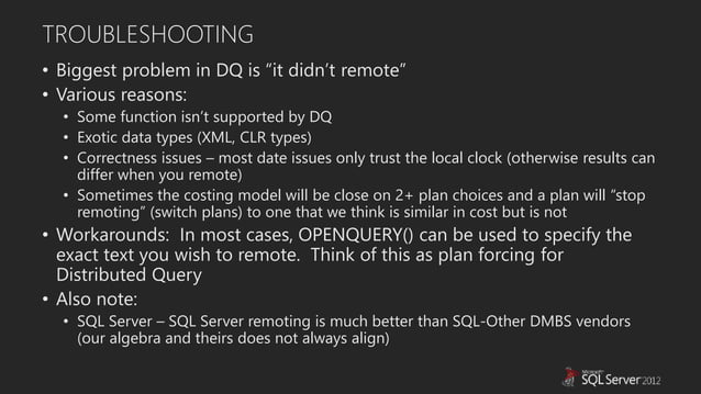 Distributed query deep dive conor cunningham | PPT | Free Download